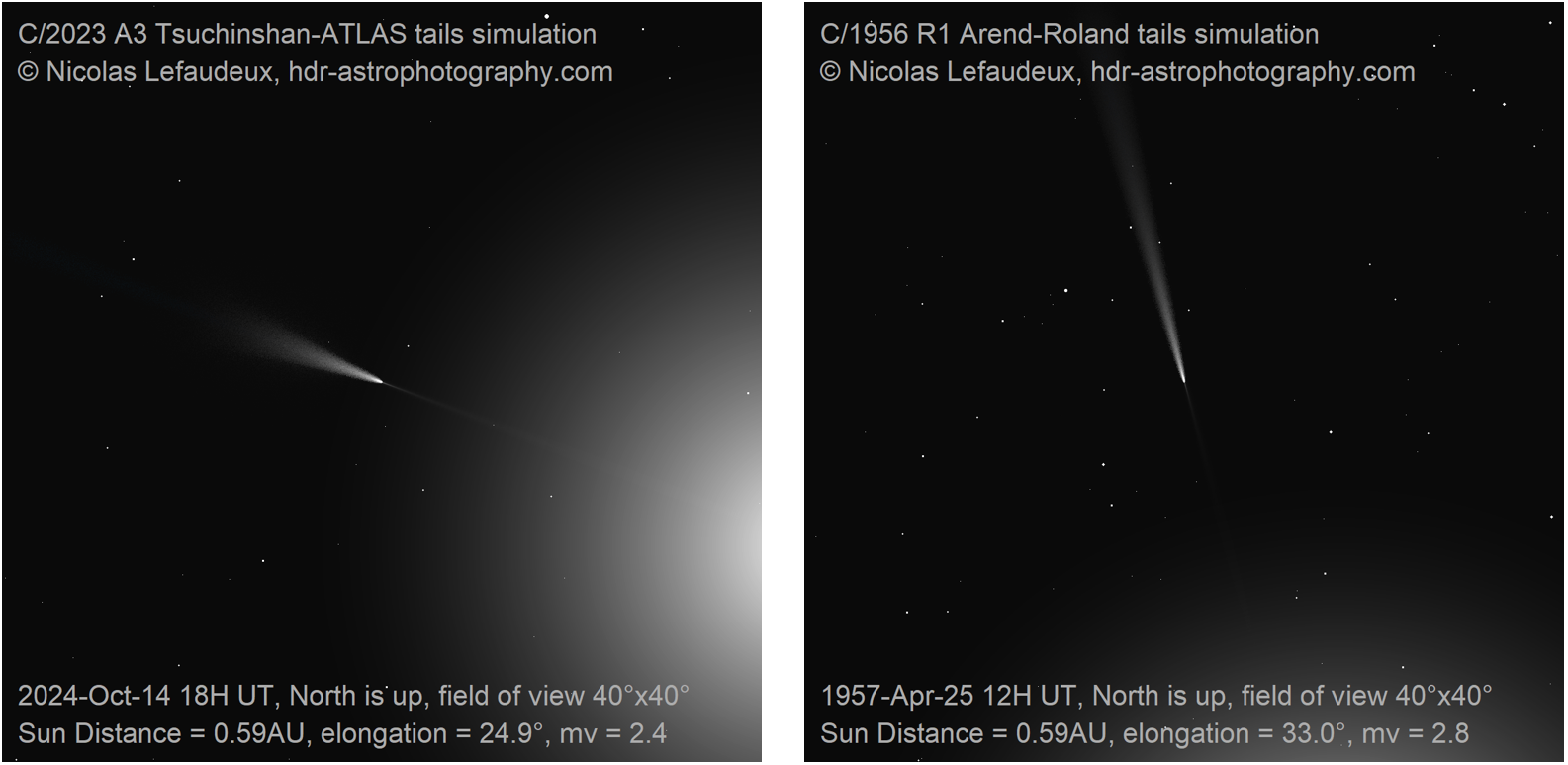 Comet tails simulations – HDR astrophotography by Nicolas Lefaudeux